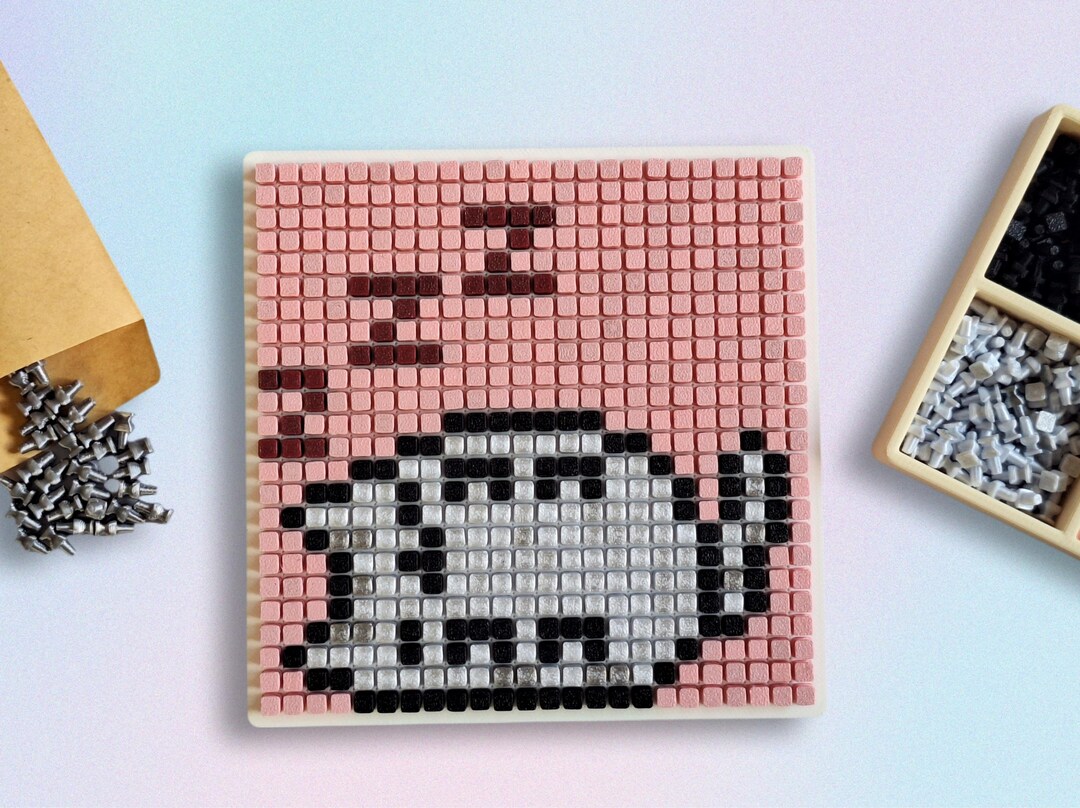 Pixel Art Kawaii Sleeping Cat Puzzle - Complete Assembly Kit - Etsy UK