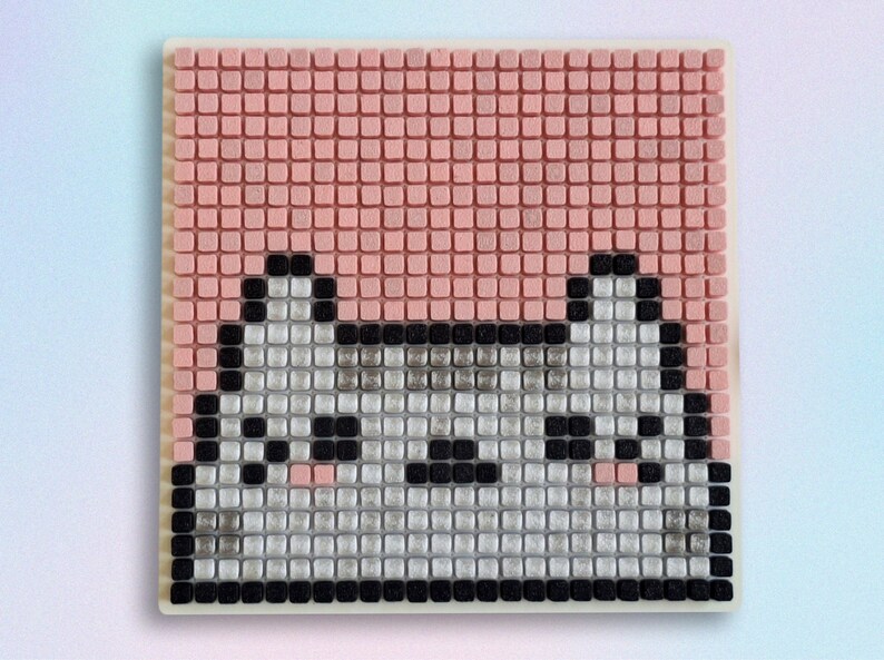 Pixel Art Kawaii Cat Puzzle - Complete Assembly Kit - Etsy