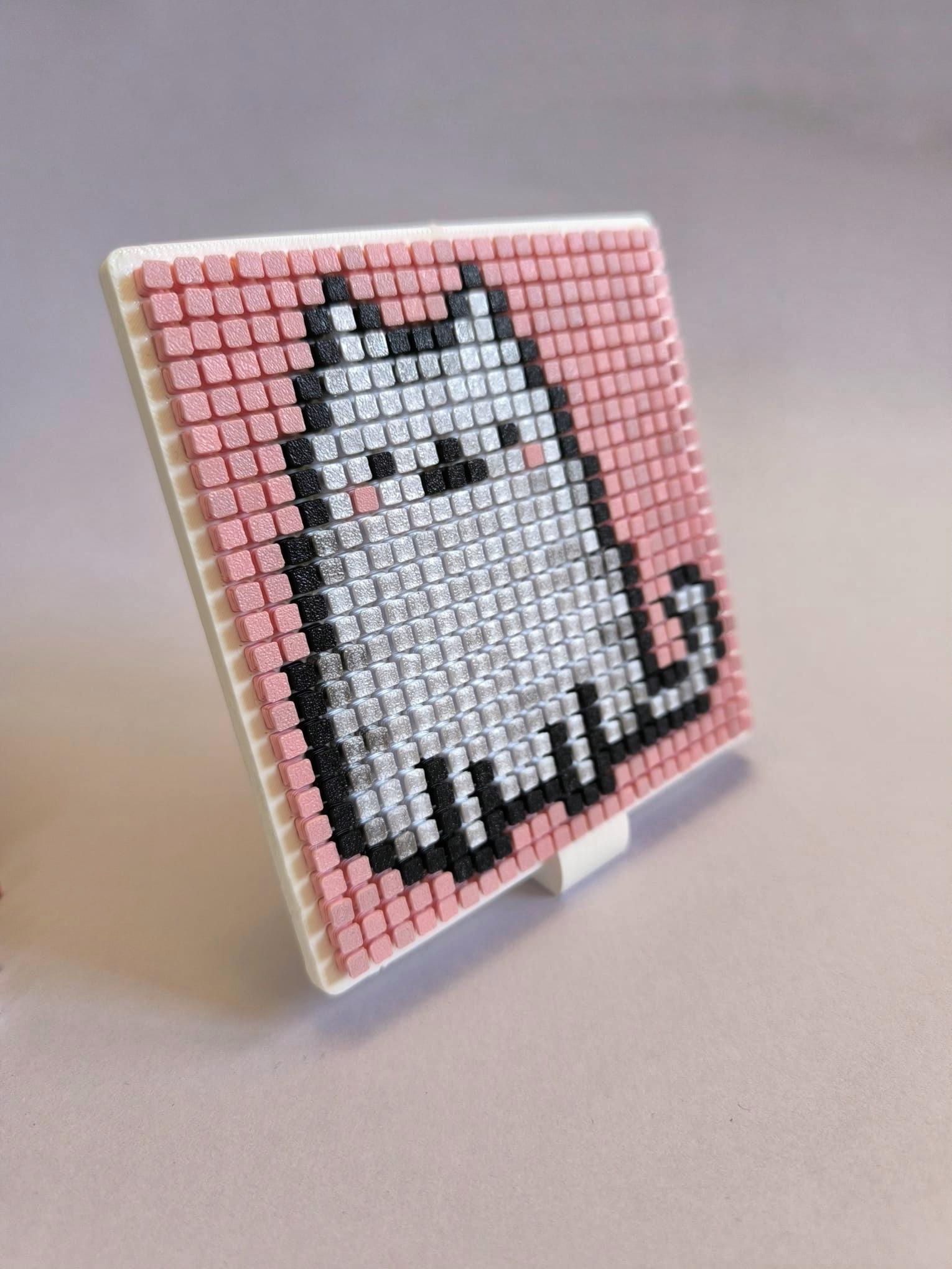 Pixel Art Kawaii Cat Puzzle - Complete Assembly Kit - Etsy
