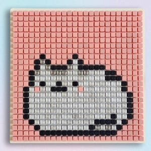 Pixel Art Kawaii Cat Puzzle - Complete Assembly Kit - Etsy