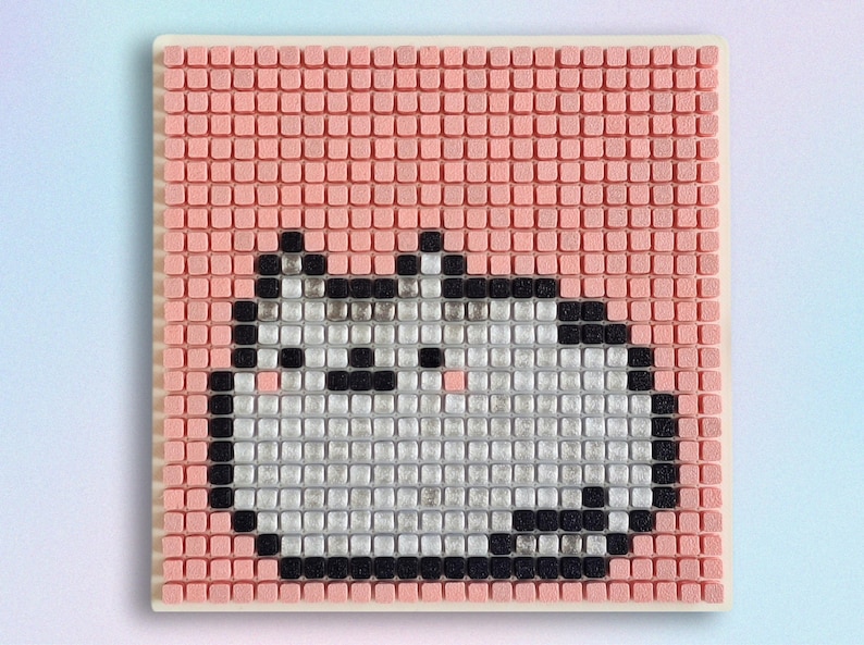 Pixel Art Kawaii Cat Puzzle - Complete Assembly Kit - Etsy