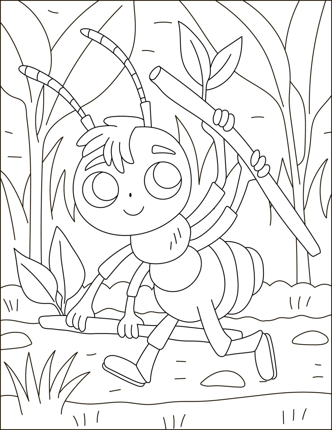 Ants and Bugs Themed Coloring Book. Tracing and Writing Activities - Etsy