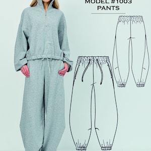 Oversize Sweatpants Sewing Pattern | Pleated Side Seam (PDF A4+A0) - Etsy