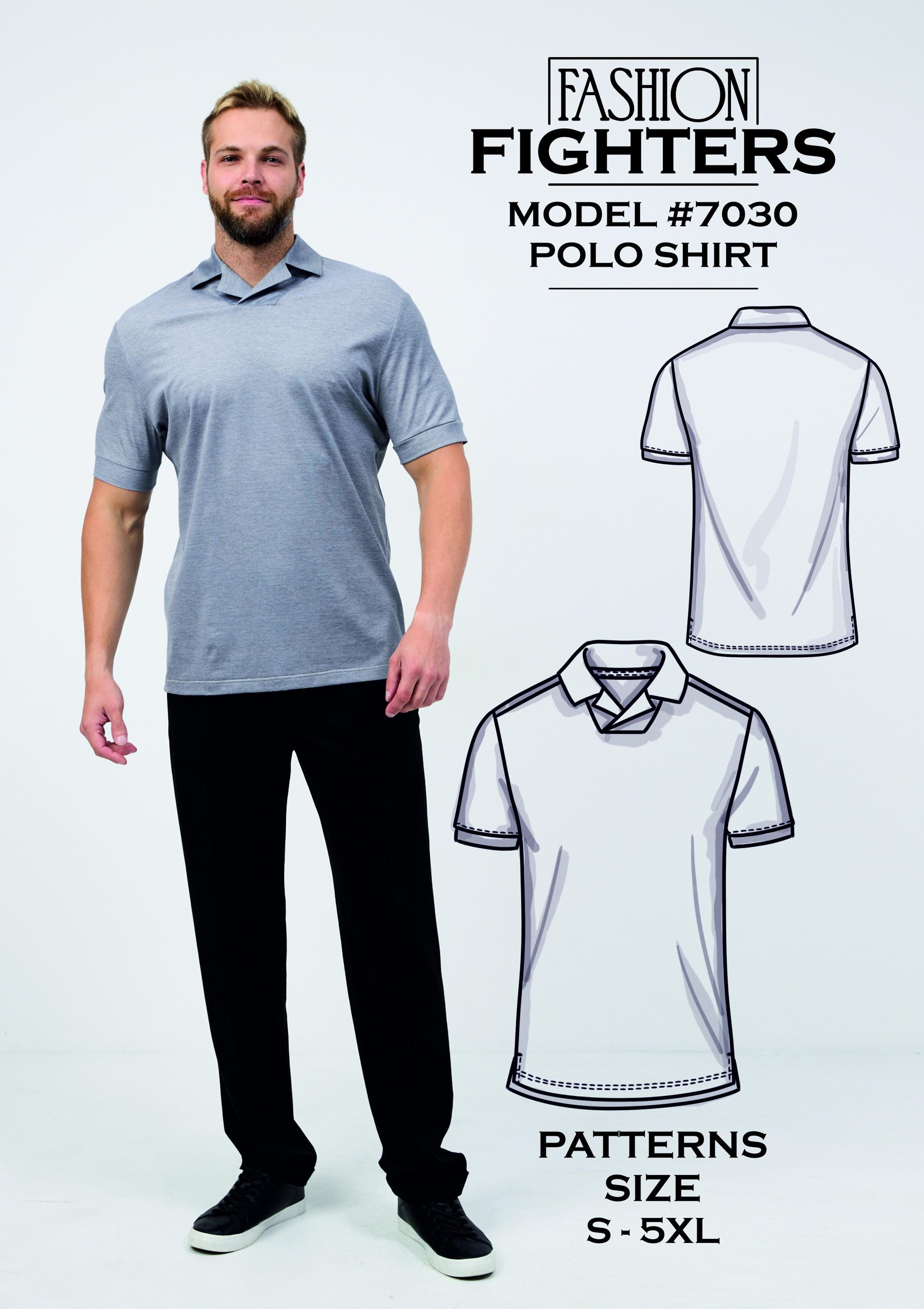 Men's Polo Shirt Sewing Pattern | Fashion Fighters | Size S-5XL (PDF A4 ...