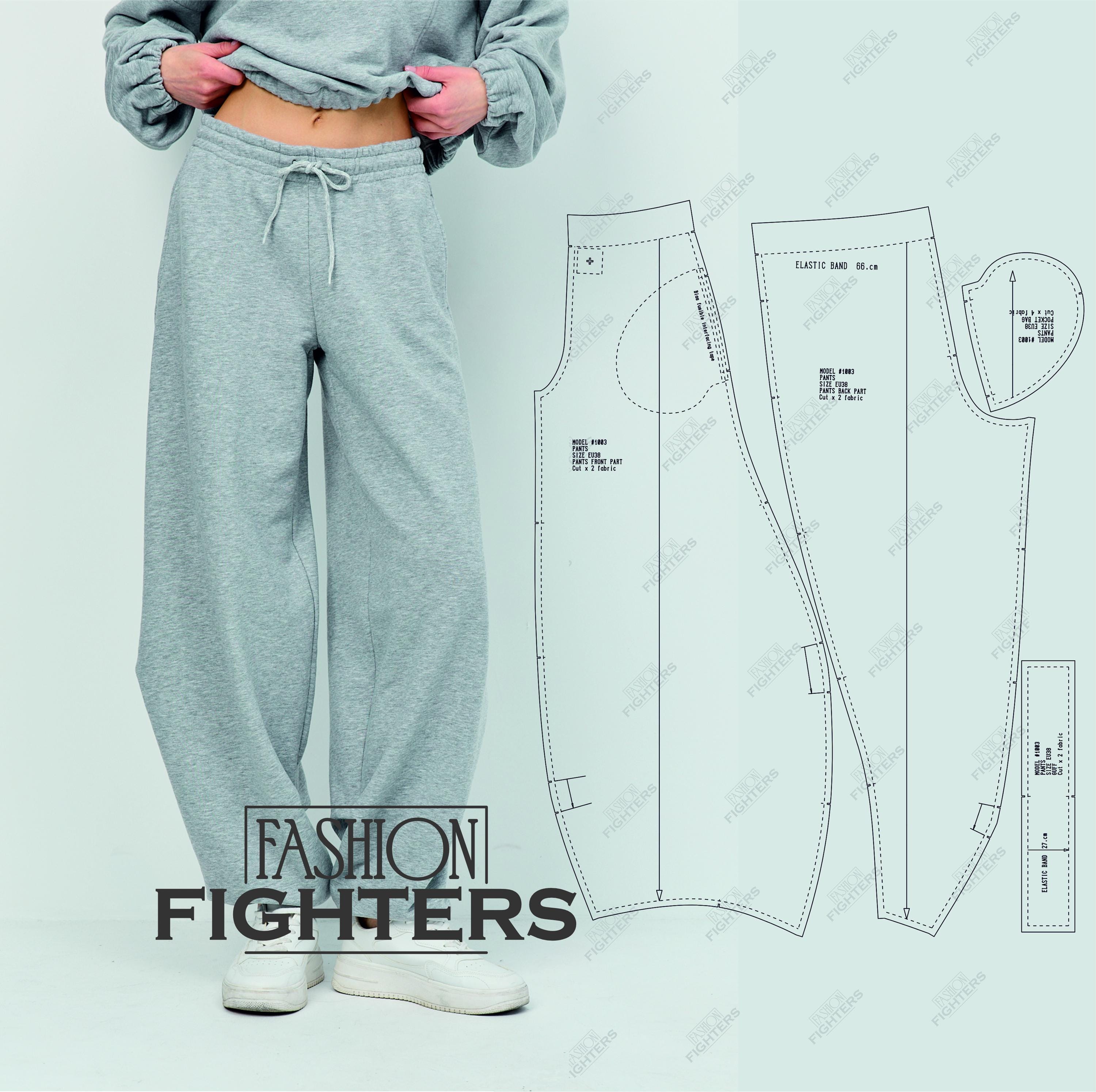 Oversize Sweatpants Sewing Pattern | Pleated Side Seam (PDF A4+A0) - Etsy