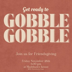 Friendsgiving Invitation Canva Template - Digital/printable - Etsy