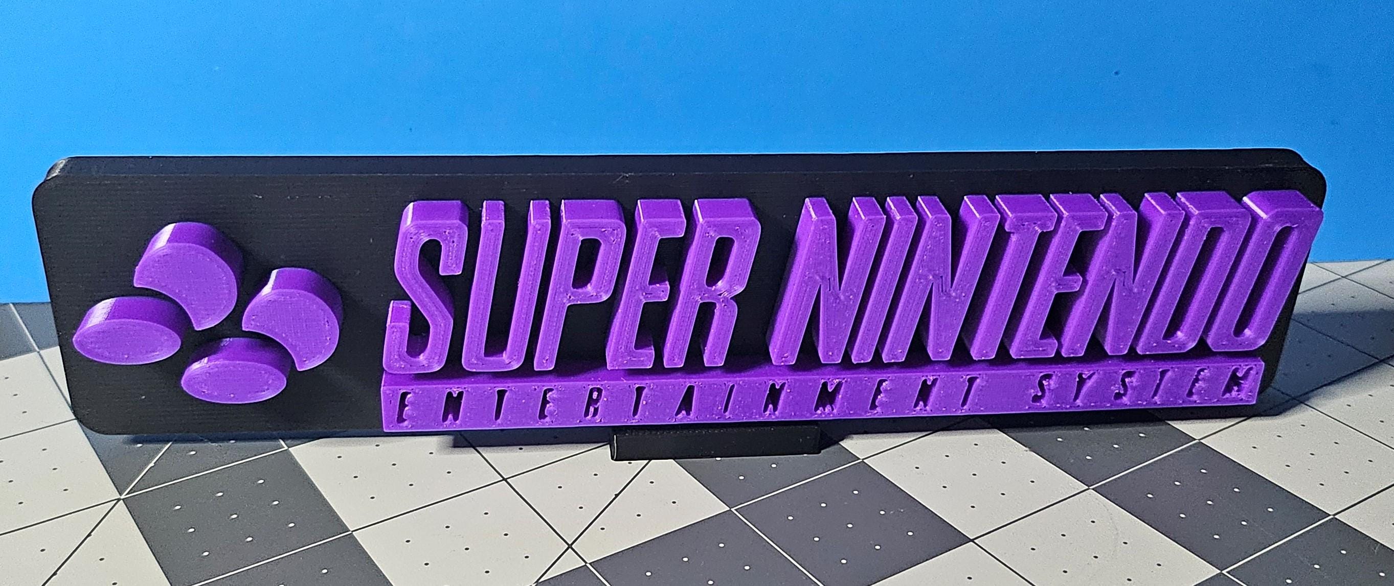 Super Nintendo Famicon SNES Logo 3D Print With Stand Magnet - Etsy