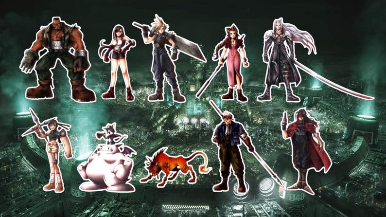 Final Fantasy 7 Original Character Art Stickers 10 Stickers - Etsy