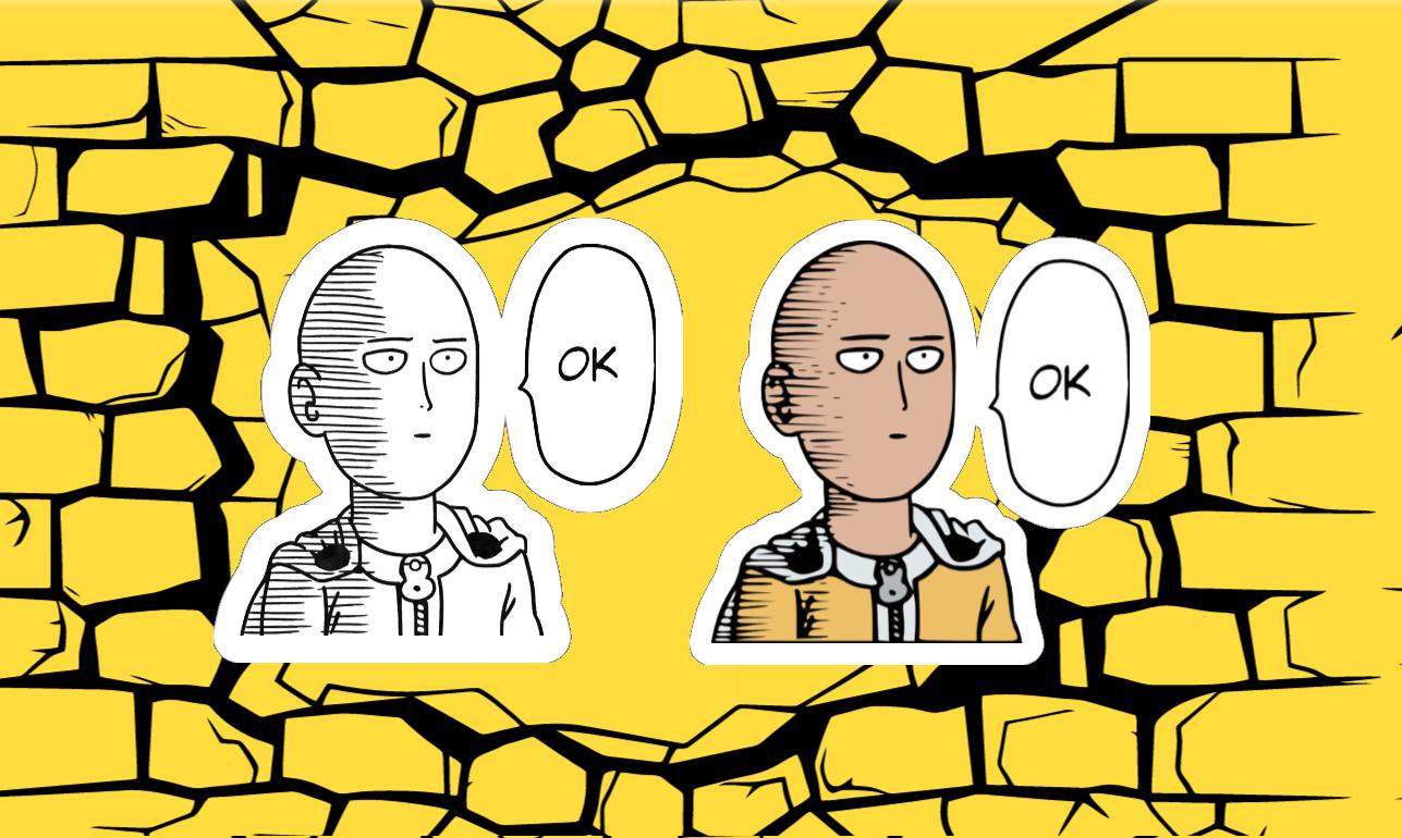 One Punch Man OK Sticker 2 Stickers - Etsy