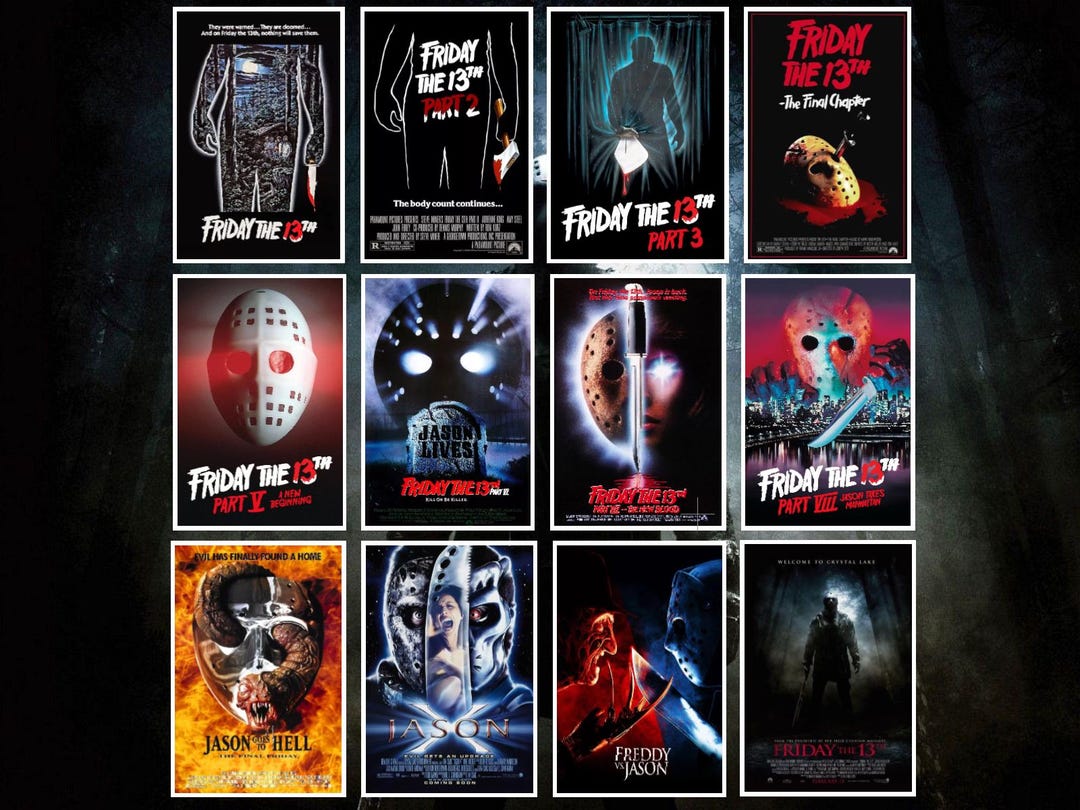 Friday the 13th Movie Poster Stickers 12 Stickers - Etsy