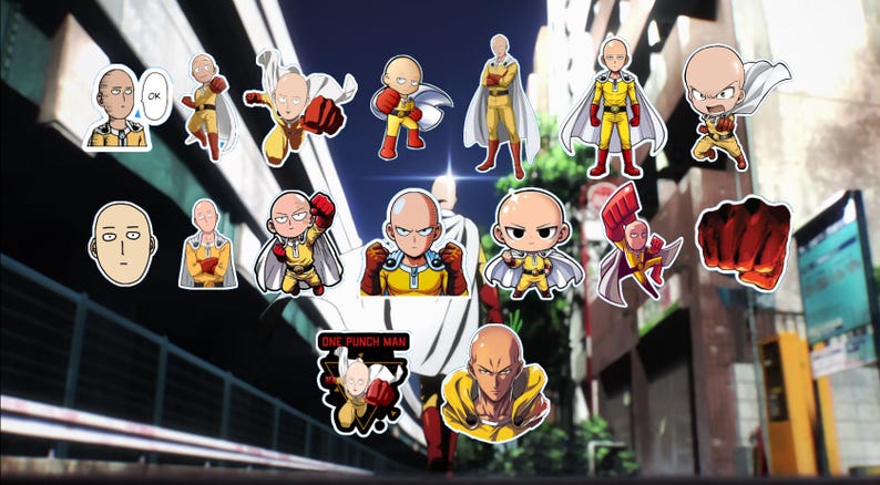 One Punch Man Saitama Stickers 16 Stickers - Etsy
