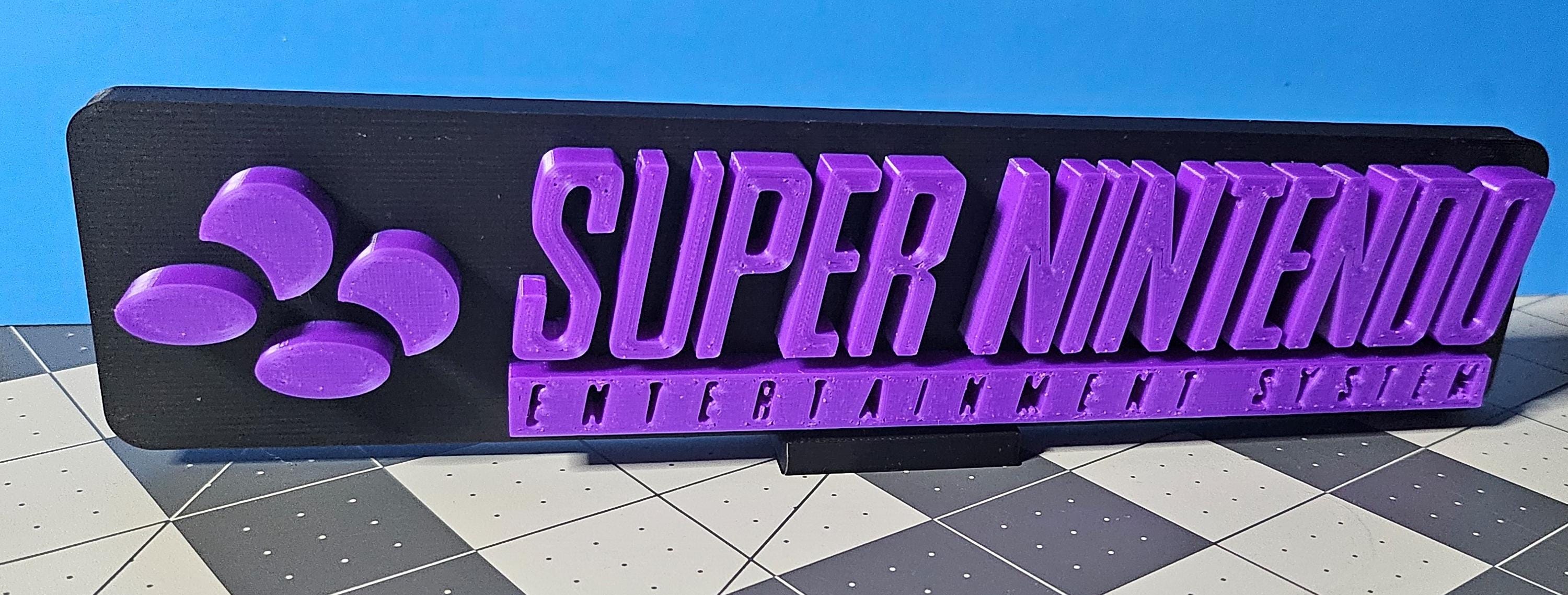 Super Nintendo Famicon SNES Logo 3D Print With Stand Magnet - Etsy