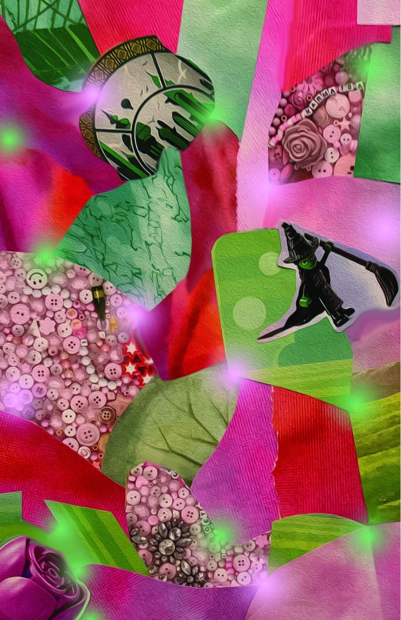 Wicked Pink and Green Collage - Etsy