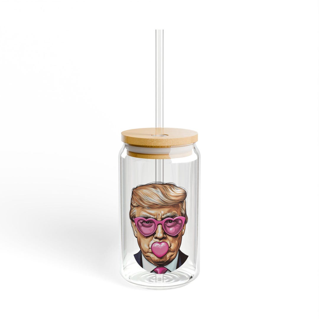 Trump MAGA Chewing Bubble Gum Iced Coffe, Drink Sipper Glass, 16oz - Etsy