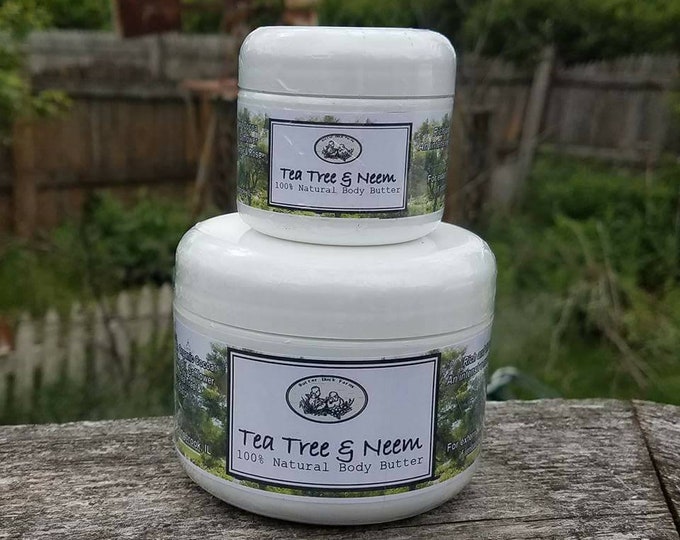 Tea Tree & Neem Body Butter With Unrefined Shea Butter 8 Oz Jar - Etsy
