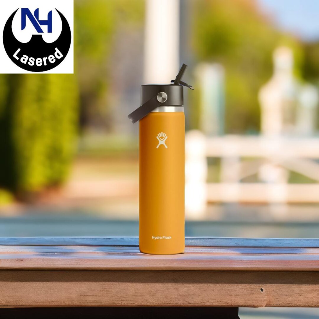 Customized Fossil 24 Oz. Wide Mouth Hydroflask Water Bottle With a Name ...