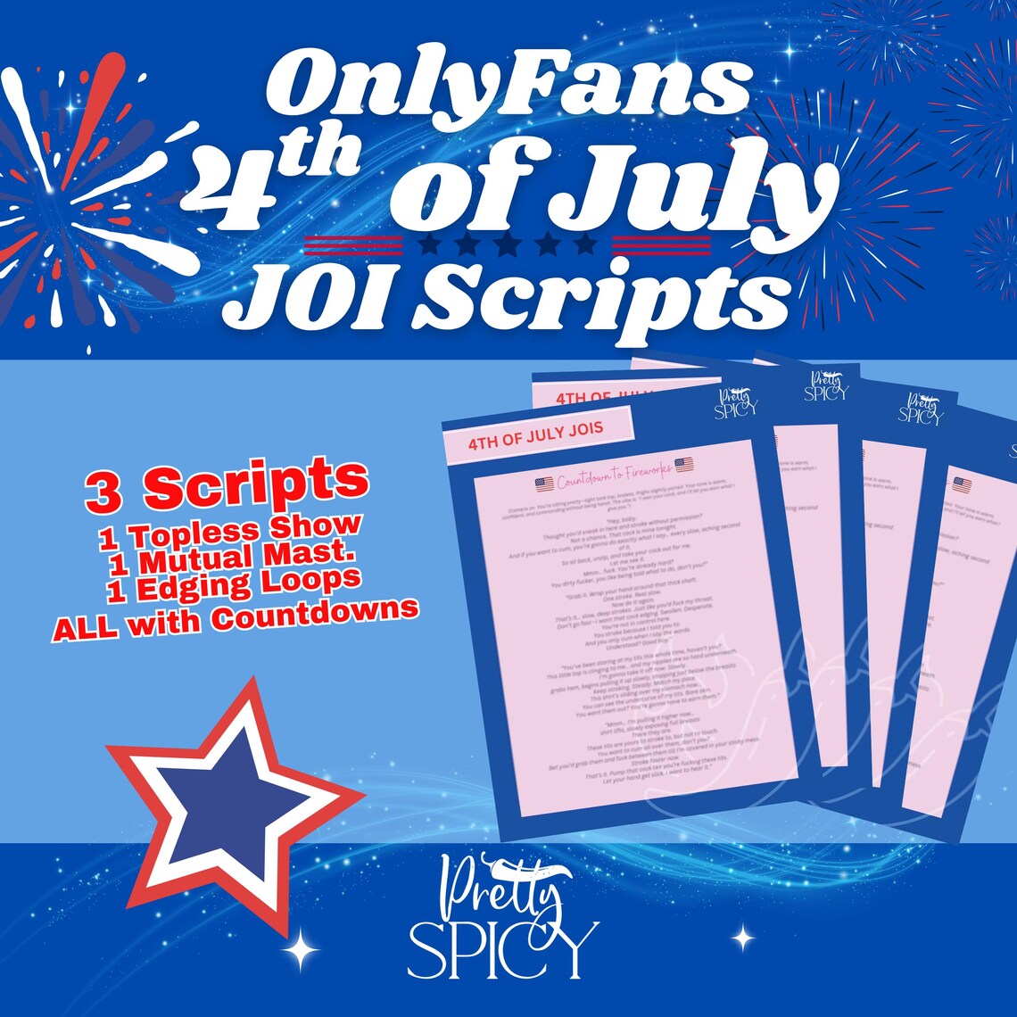 July 4th JOI Scripts for Onlyfans or Fansly JOI Script, Independence ...