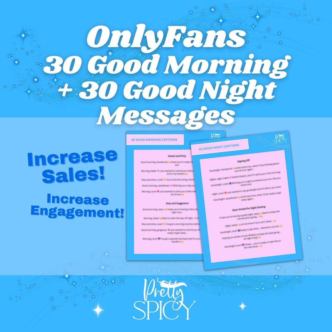 Onlyfans Good Morning & Goodnight Messages Bundle for Only Fans or ...