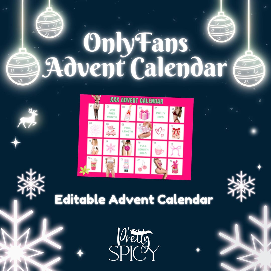 Christmas Advent Calendar for Onlyfans or Fansly Template, Holiday ...