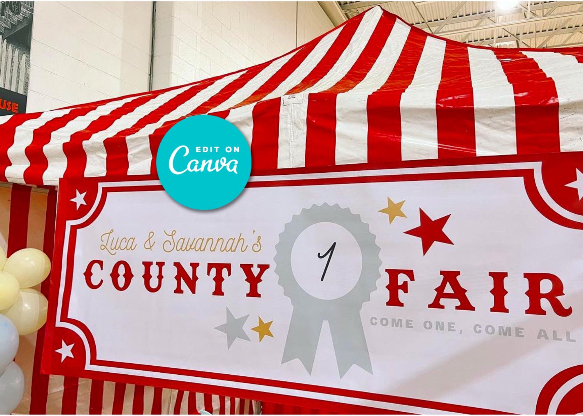 Personalized County Fair Birthday Banner | Custom Carnival Party Sign ...