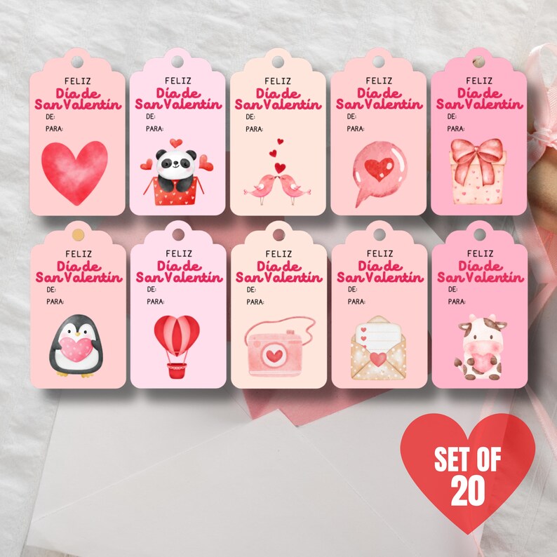 Etiquetas De San Valentín Para Imprimir En PDF Tamaño Carta Diseños ...