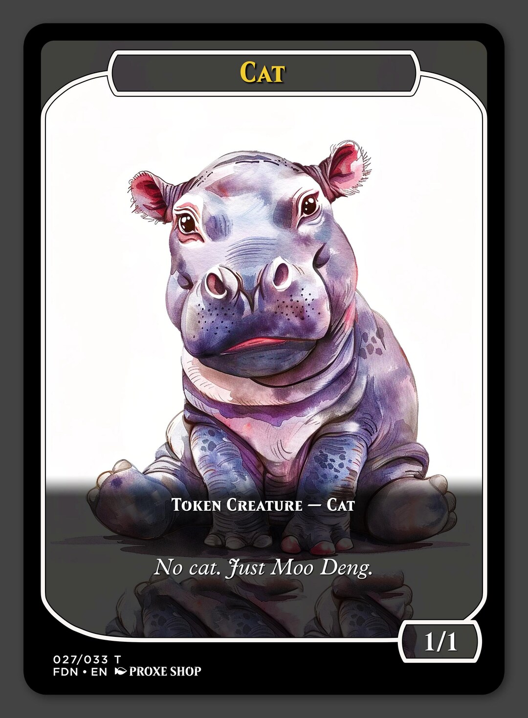 MTG Cat Token Just Moo Deng - Etsy