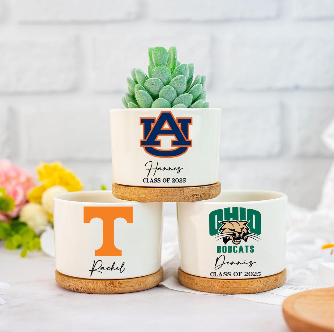Personalized Graduation Plant Pot,custom University Logo,graduation ...