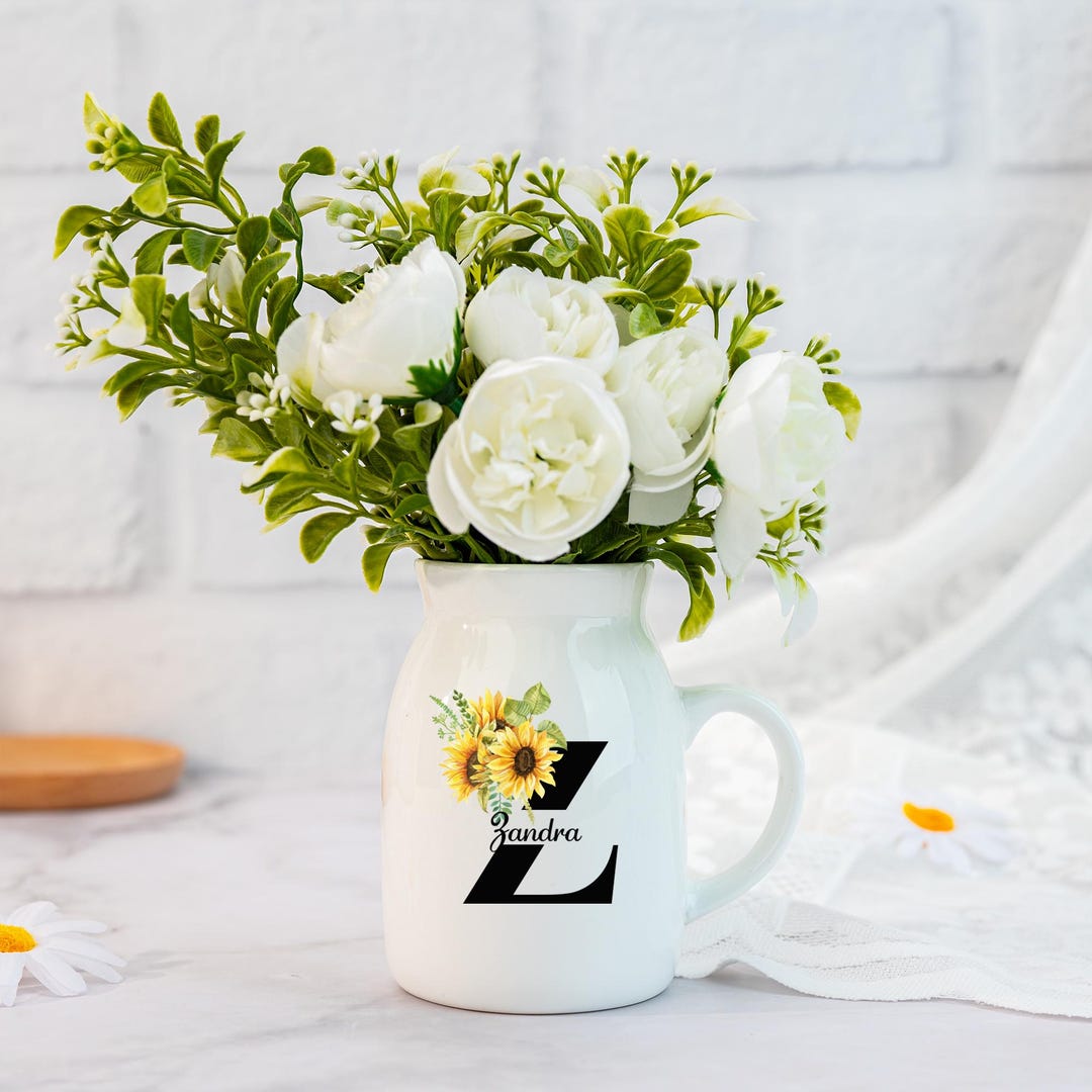 Personalized Initial Vase With Name, Custom Letter Vase, Wedding ...