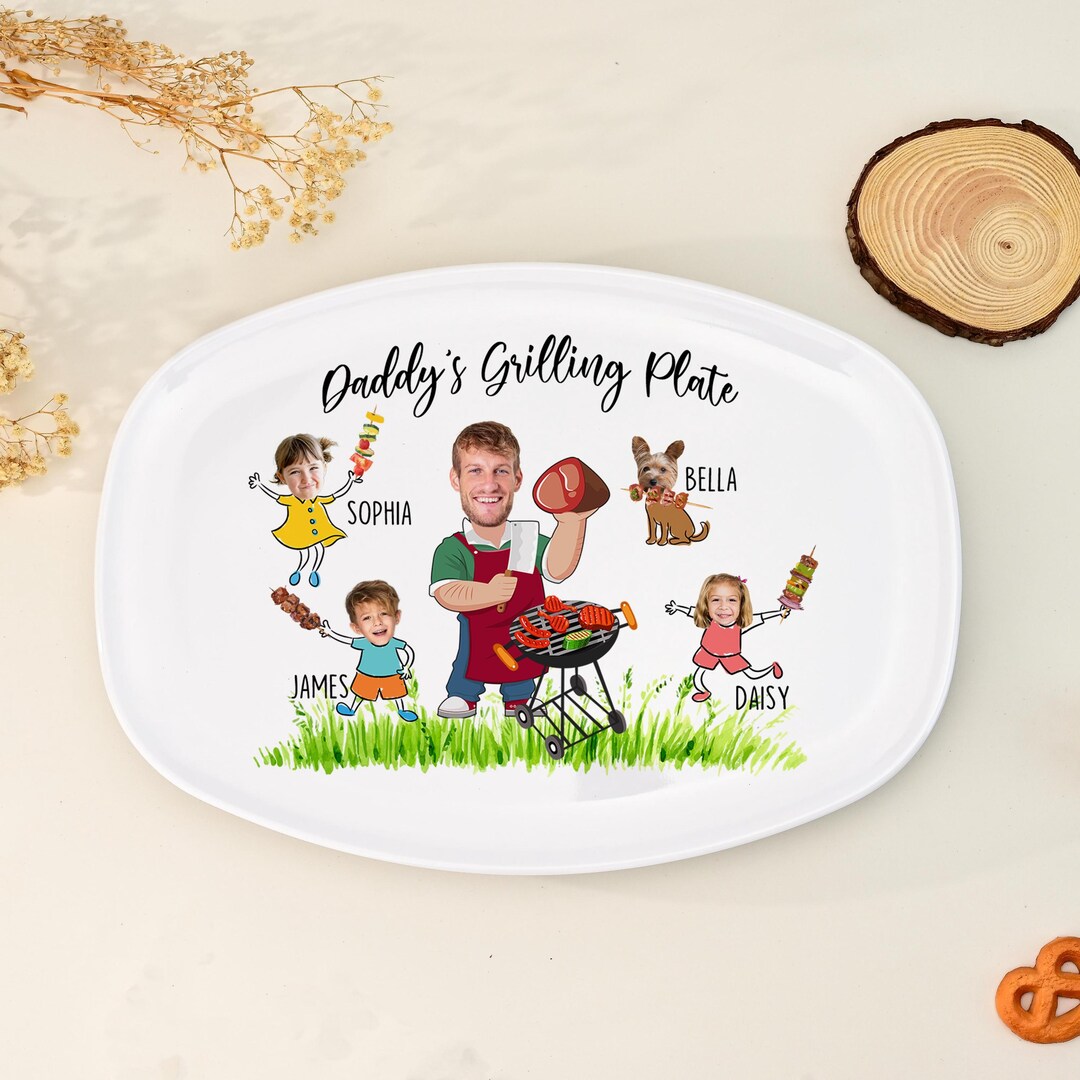 Dad’s Grilling Plate,father’s Day Gift From Kids,personalized Grilling ...