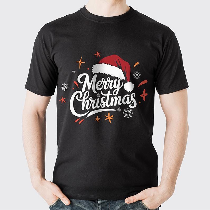 Merry Christmas T-shirt Design: Holiday PNG Clipart (digital Download ...
