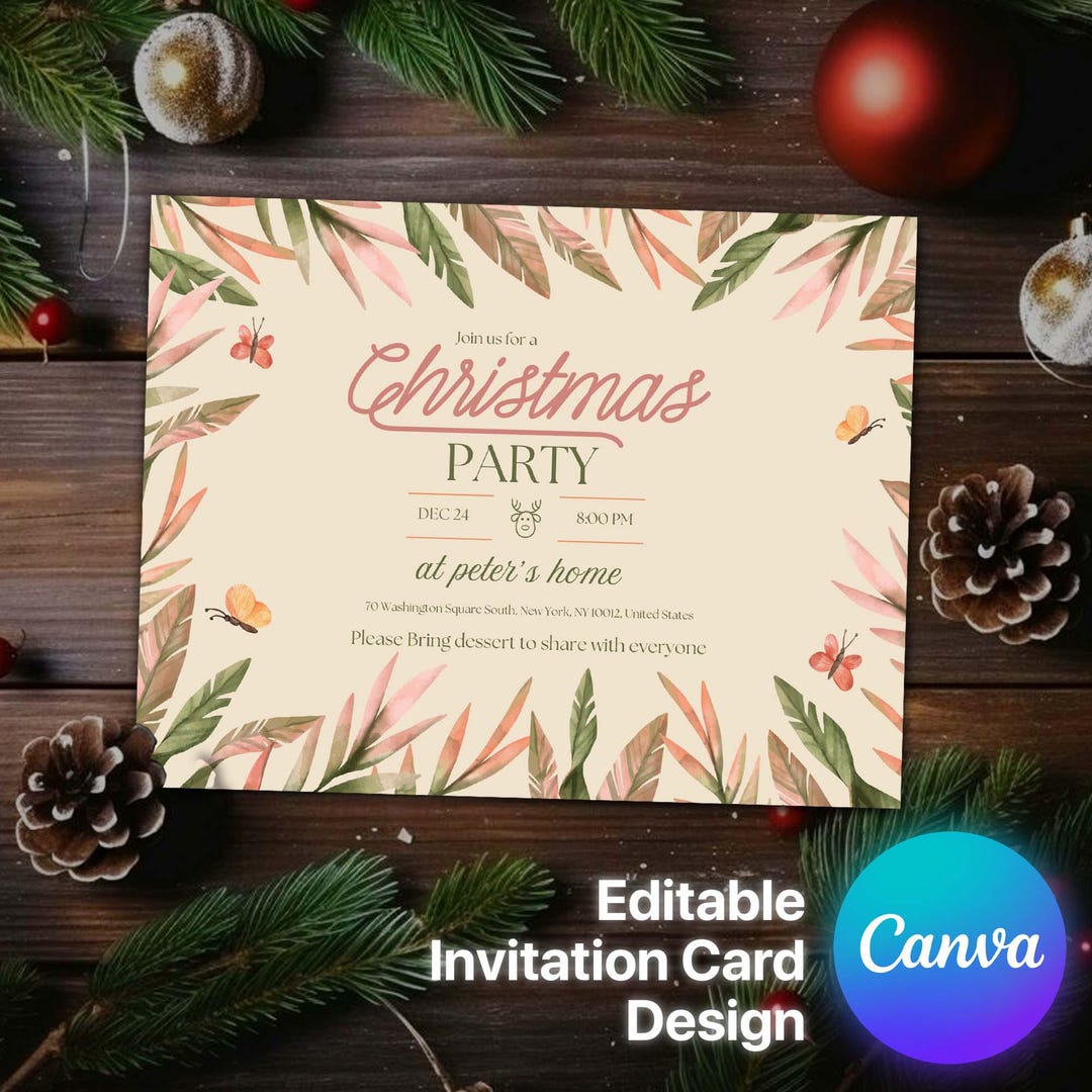 Editable Christmas Invitation Card, Premium Invitation Card, Christmas ...