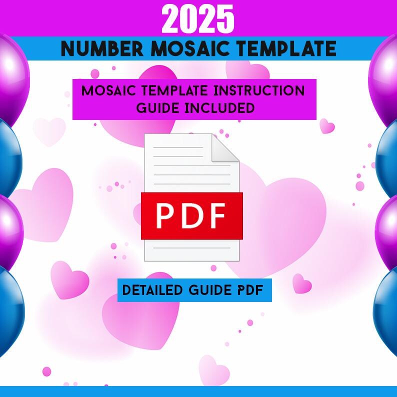 2025 Numbers Mosaic Template, New Year Mosaic 2025, College Year 2025 2025 Graduate, Decorations ...