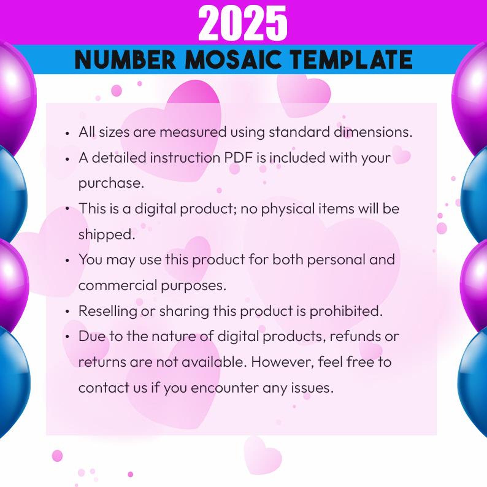 2025 Numbers Mosaic Template, New Year Mosaic 2025, College Year 2025 ...