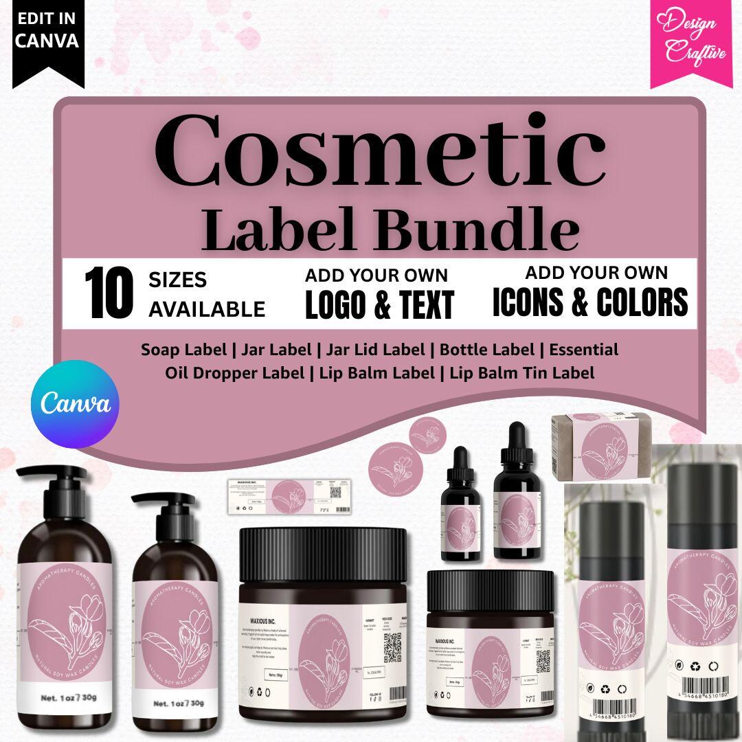 Editable Cosmetic Label Templates, Stylish Cosmetic Product Label ...