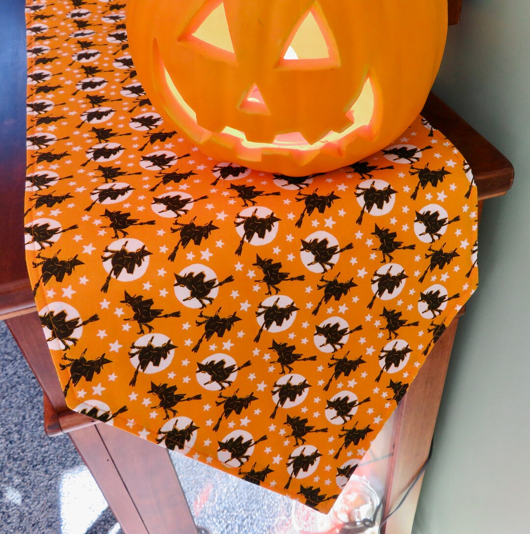 54" Halloween Witch Table Runner Reversible Candy Corn Table Runner ...