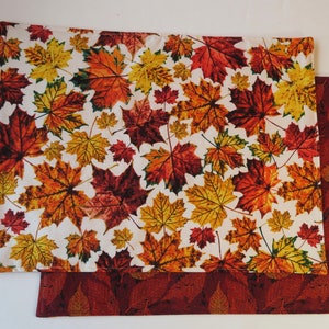 Autumn Fall Leaves Placemats Reversible Set 4 or 6 Large Autumn Leaf ...