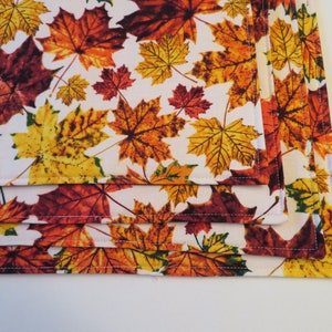 Autumn Fall Leaves Placemats Reversible Set 4 or 6 Large Autumn Leaf ...