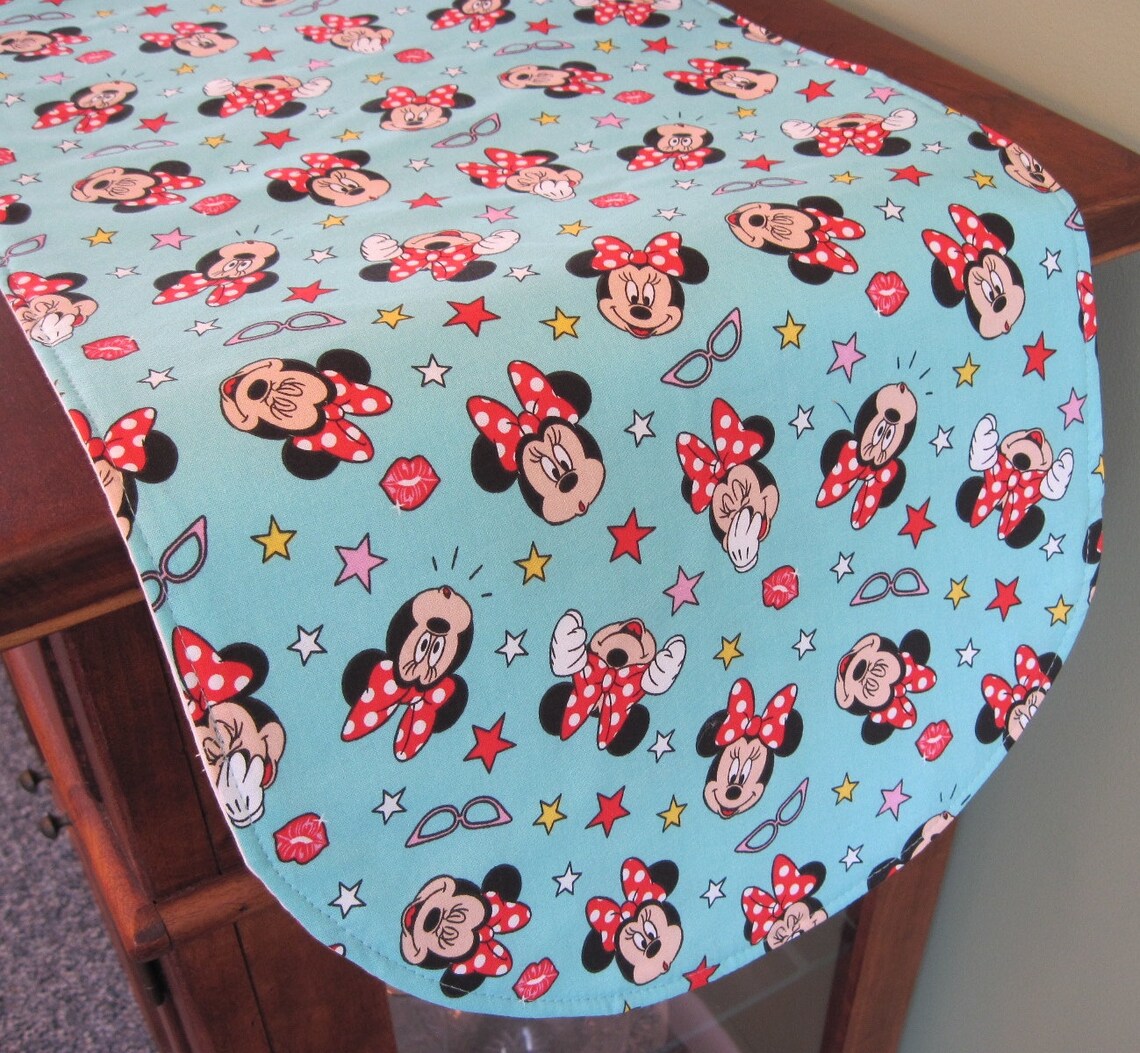 36 Minnie Mouse Table Runner Reversible Disney Table | Etsy