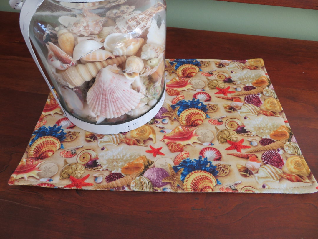 Seashell Snack Mats Tan Shell Candle Mats Oversized Beach Coasters//mug ...