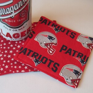 NE Patriots Coasters Reversible Set of 4 or 6 NFL Coasters | Etsy