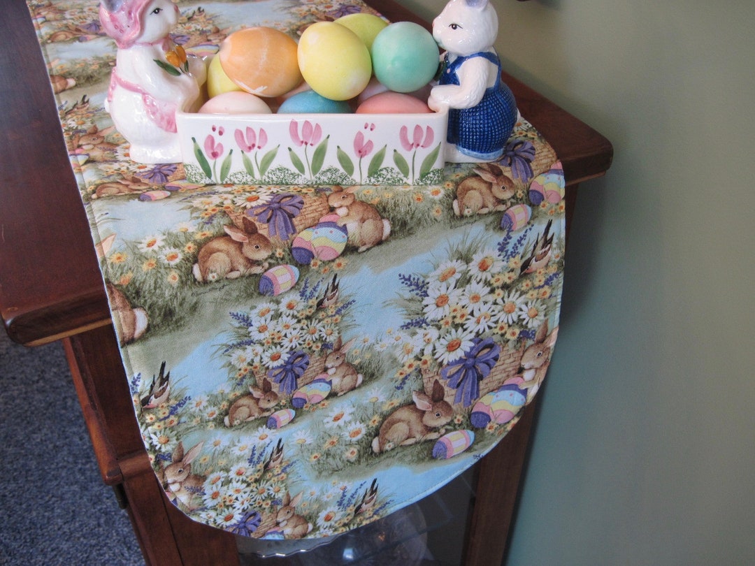 36 Easter Table Runner Reversible Table Runner Easter Bunny Table Runner Easter Bunnies Table ...