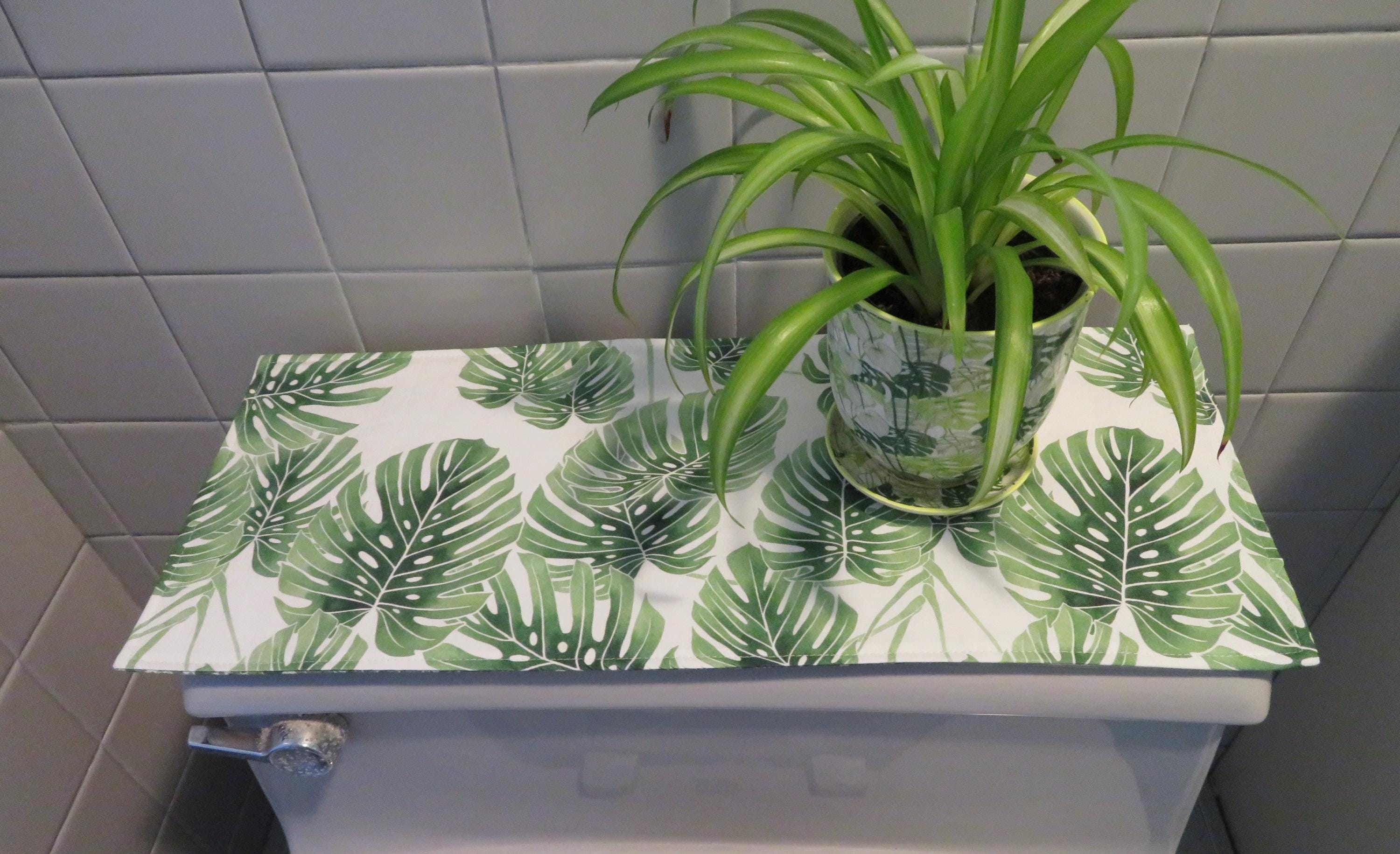 Monstera Leaf Toilet Tank Runner Greentropical Leaf Toilet Tank Topper ...