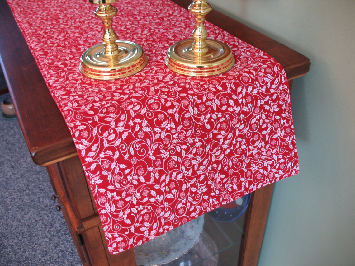 36 Red Black Christmas Table Runner Reversible Red | Etsy