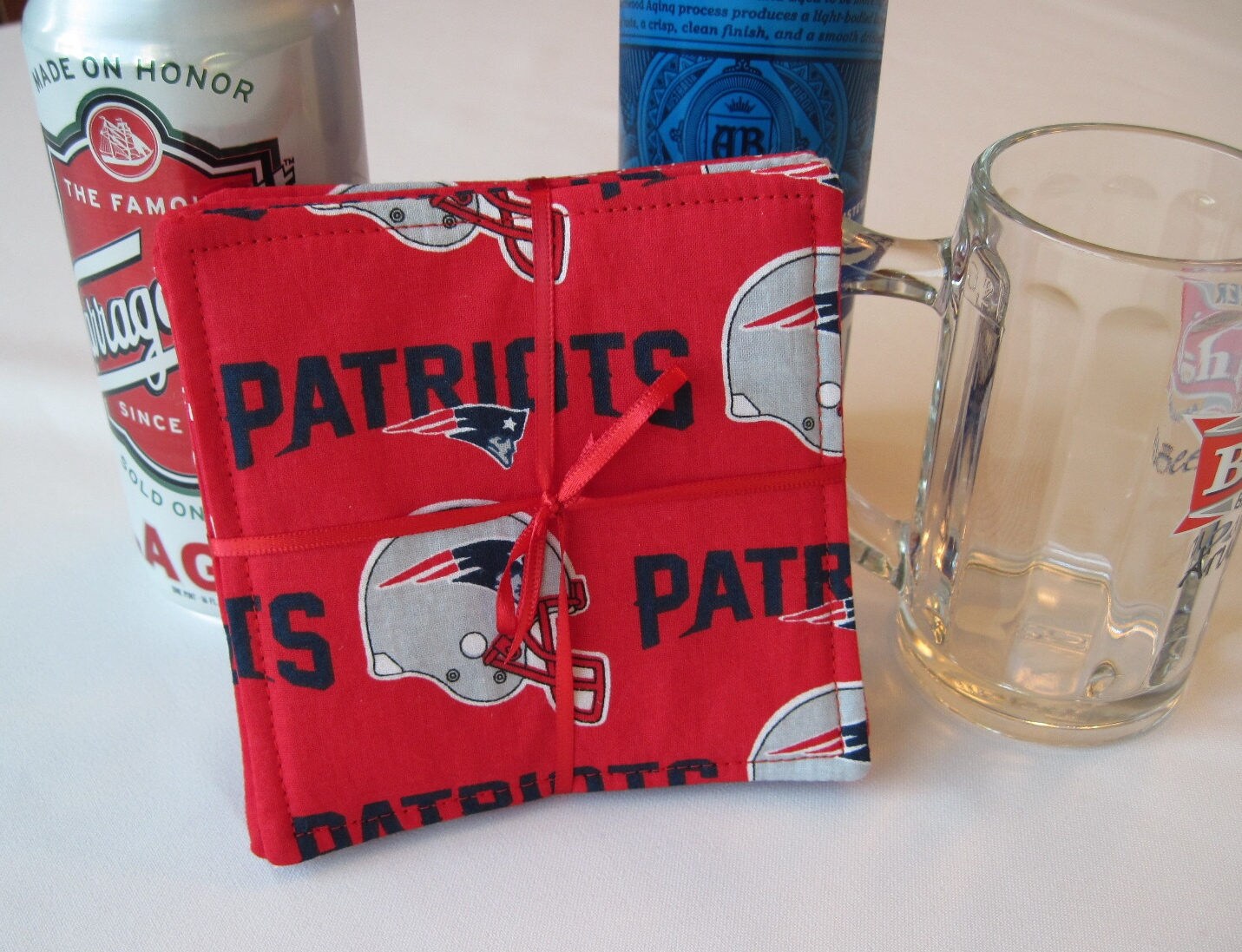 NE Patriots Coasters Reversible Set of 4 or 6 NFL Coasters Boston ...