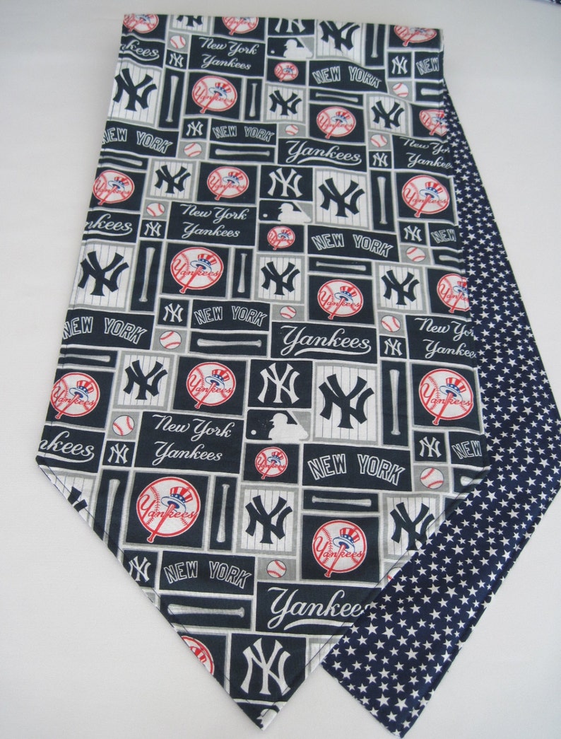 54 Yankees Table Runner Reversible Blue Stars Table | Etsy