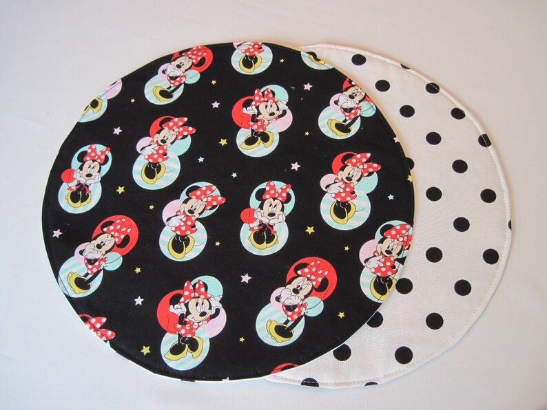 Mickey Minnie Mouse Round Placemat set Reversible Disney | Etsy