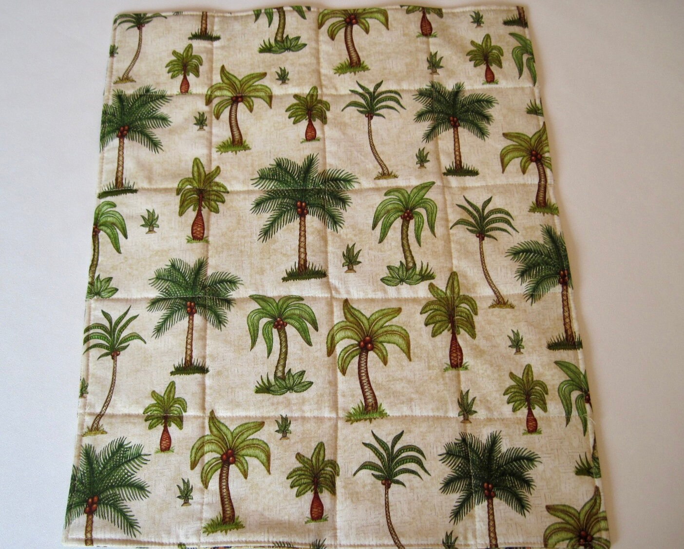 Palm Tree Quilted Centerpiece Reversible Tropical Green Table | Etsy