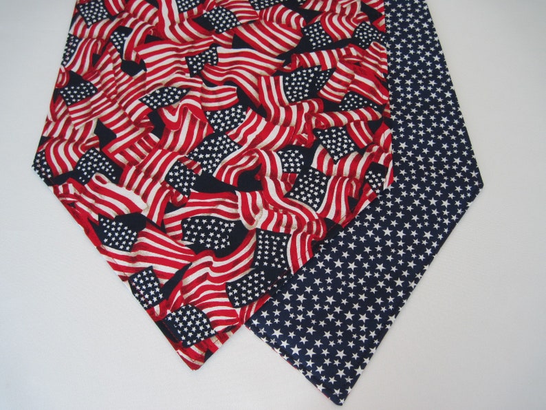 American Flag Centerpiece Table Topper Reversible Red White and Blue ...