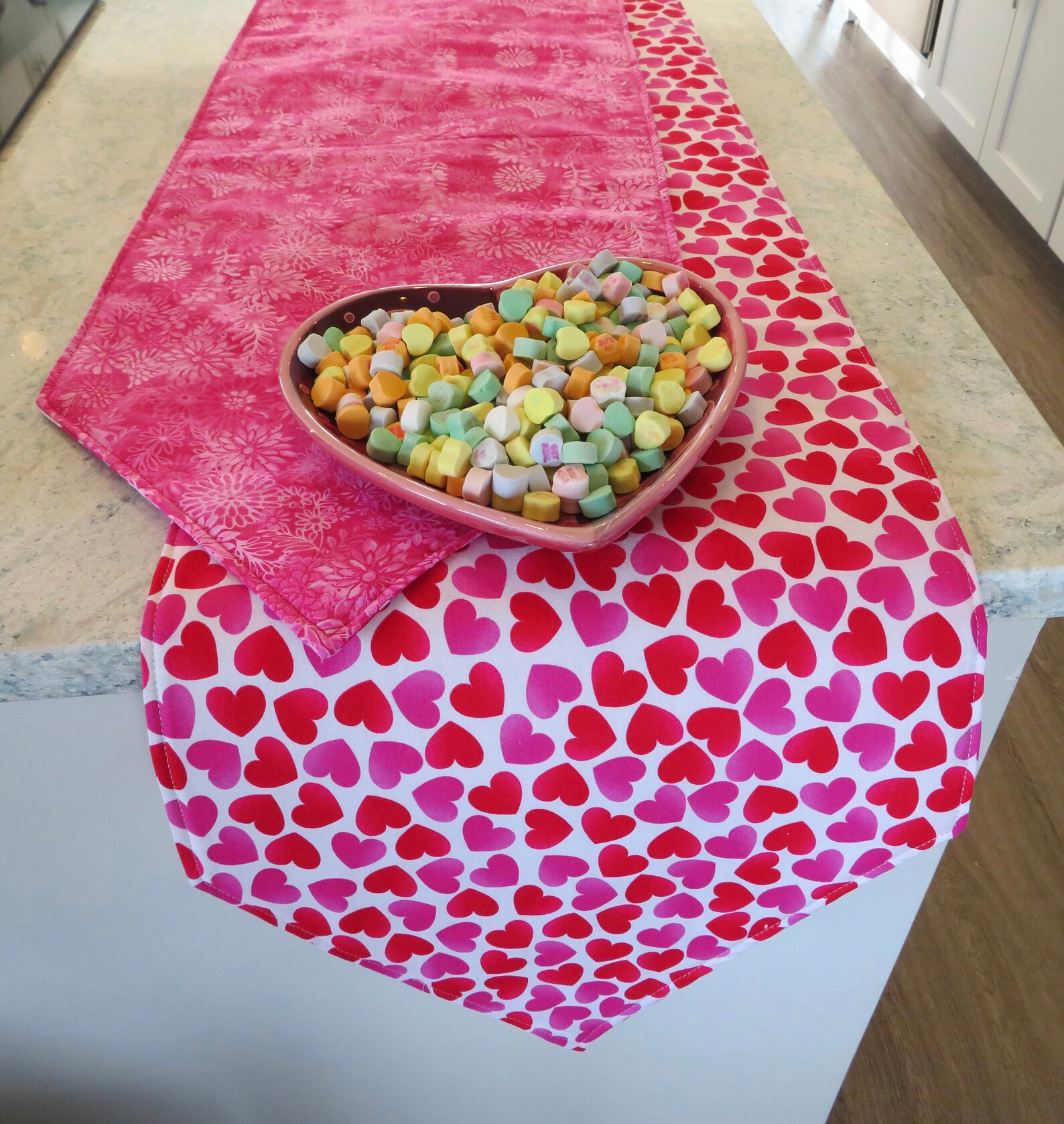 72 90 Valentines Day Table Runner Reversible | Etsy