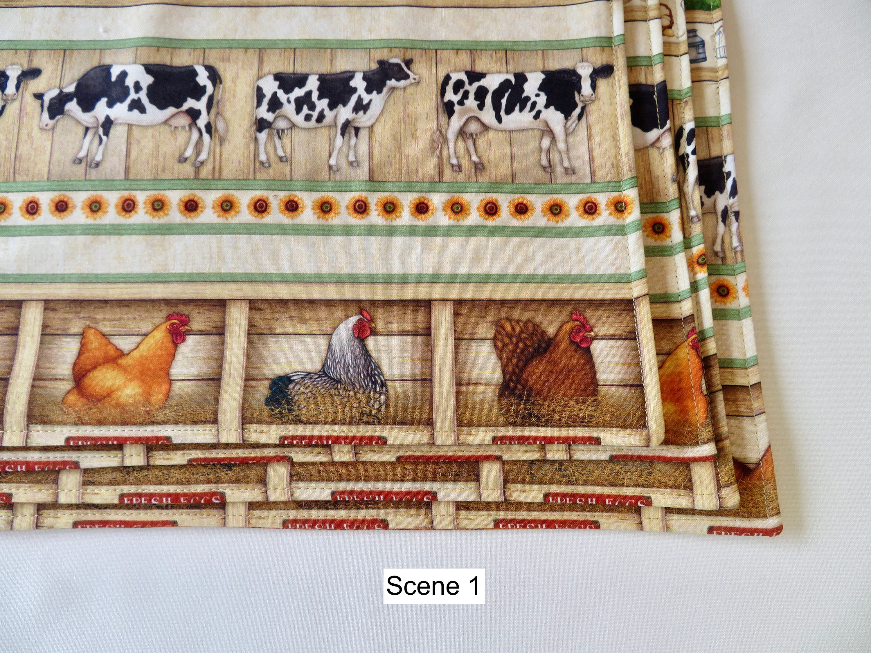 Chicken’s & Rooster placemats set of 4 Table Decor Table Linens Kitchen ...